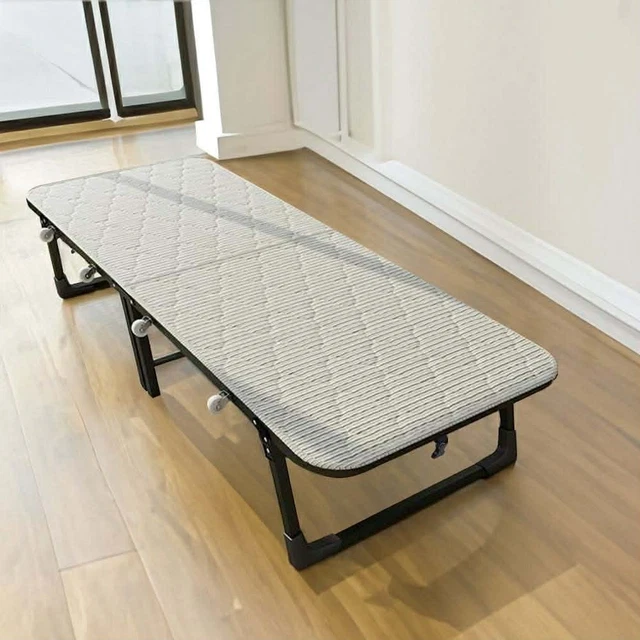 STEEL FRAME FOLDING Rollaway Bed with 4 Wheels £79.99 - PicClick UK