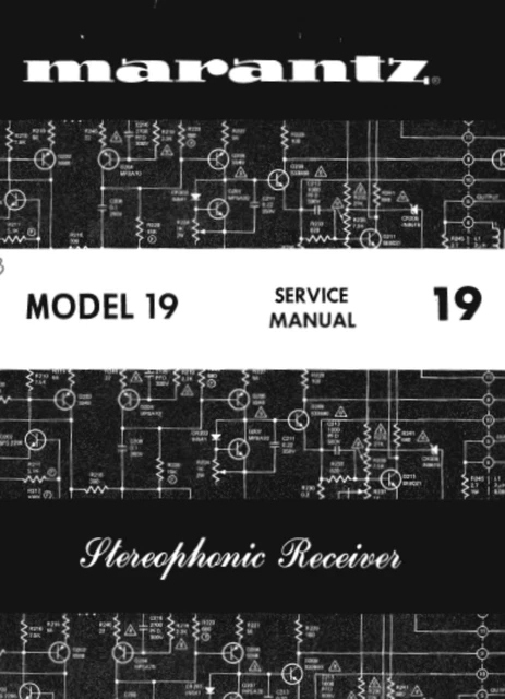 MARANTZ 19 SCHEMATIC Diagram Service Manual Schaltplan Techniques EUR 12,99 - PicClick FR
