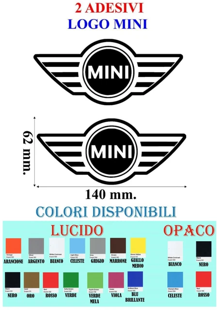 2 ADESIVI MINI COOPER logo Tuning Auto Prespaziati monocolore sticker ...