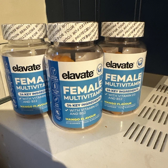 ELAVATE MULTIVITAMIN MANGO Gummies 180(3 Tubs) BBE 04/03/29 Genuine £14 ...