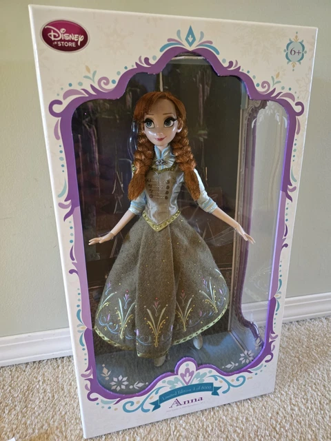 DISNEY STORE FROZEN Anna Limited Edition 5000 Collector 17" Doll Green ...