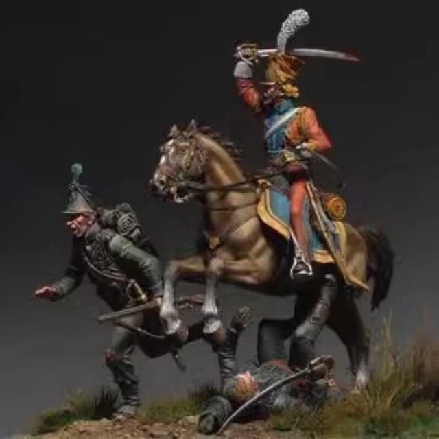1/32 SCALE 60MM Napoleonic Cavalry Charge Resin Model Kit for ...