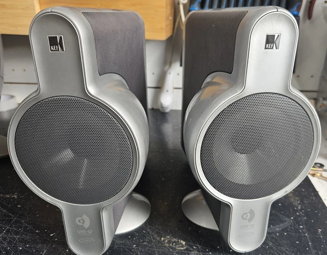 2 X KEF Uni Q Satellite Speakers HTS1001 Silver PLEASE READ DESCRIPTION ...