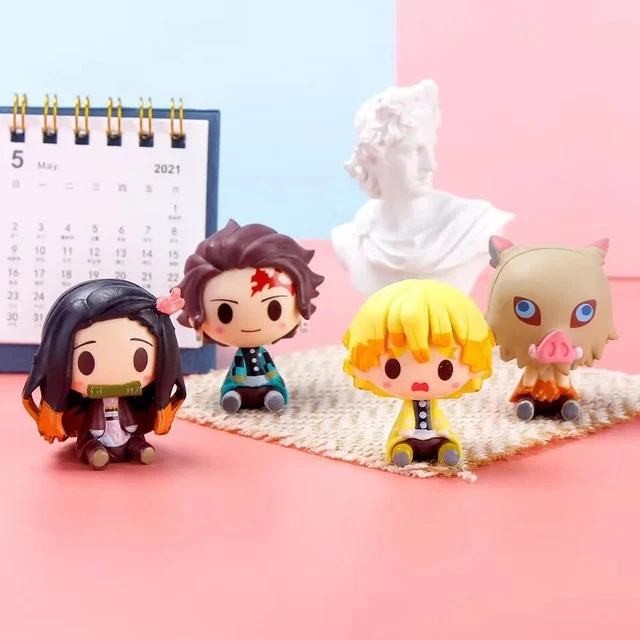 4-SET DEMON SLAYER Tanjirou Nezuko Zenitsu Action Figure Cute Anime Toy ...