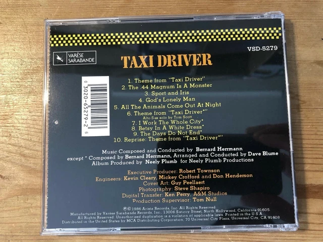 TAXI DRIVER (BERNARD Herrmann) OOP Varese Score Soundtrack OST CD NM £12.99 - PicClick UK