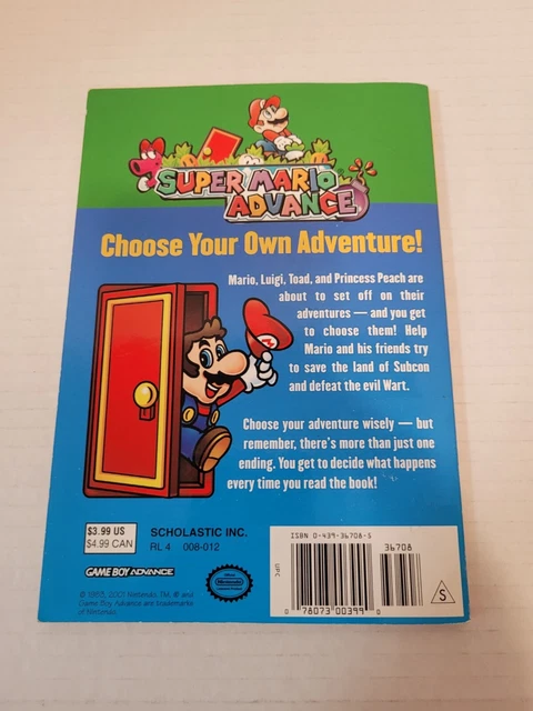 SUPER MARIO ADVANCE Nintendo Scholastic Choose Your Own Adventure Book ...