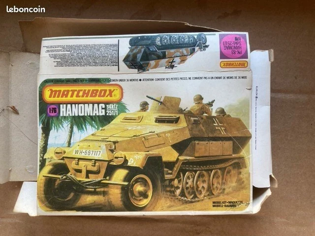 HANOMAG SDKFZ 251-1 Matchbox, CHAR,BLINDÉ ALLEMAND ,cod. PK-83, échelle ...