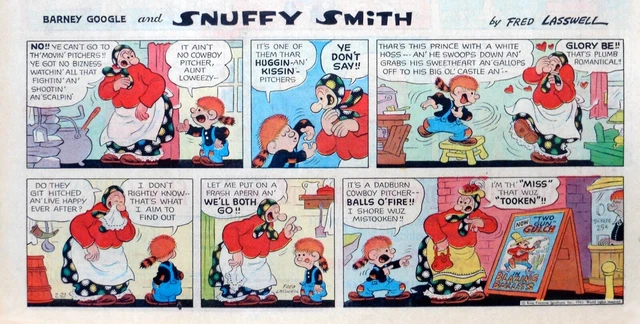 BARNEY GOOGLE & Snuffy Smith - lot of 41 color Sunday comic pages from ...