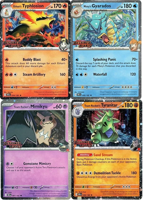 POKEMON DESTINED RIVALS Stamped Pre-Release 034 049 087 096 Promo Set ...