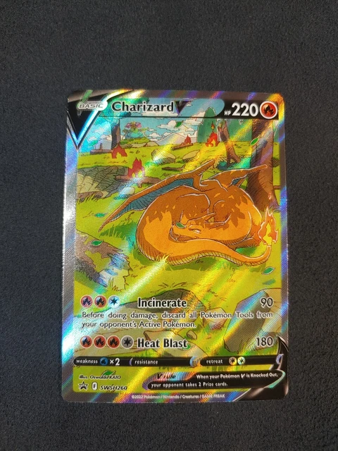 CHARIZARD V SWSH260 UPC Full Art Ultra Rare NM Pokemon Sword and Shield ...