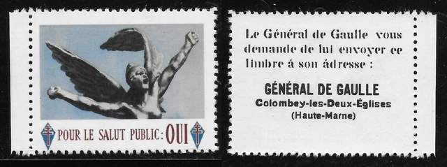 VIGNETTE &POUR LE Salut Public: Oui" - General De Gaulle - Reedition ...
