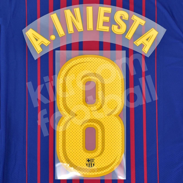 2017-18 BARCELONA HOME Name Number Set #8 A. INIESTA Repro EUR 23,46 ...