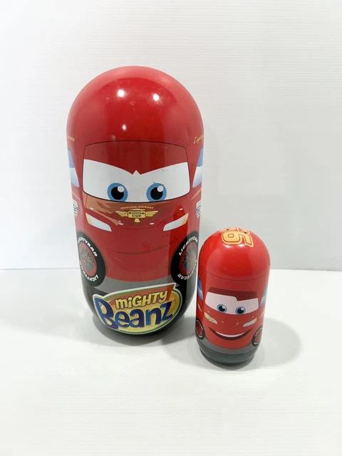 DISNEY PIXAR CARS McQueen Mighty Beanz Tin Large & Small Case - With 35 ...