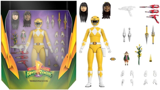 SUPER7 ULTIMATES MIGHTY Morphin Power Rangers Yellow Ranger 7" Figure ...