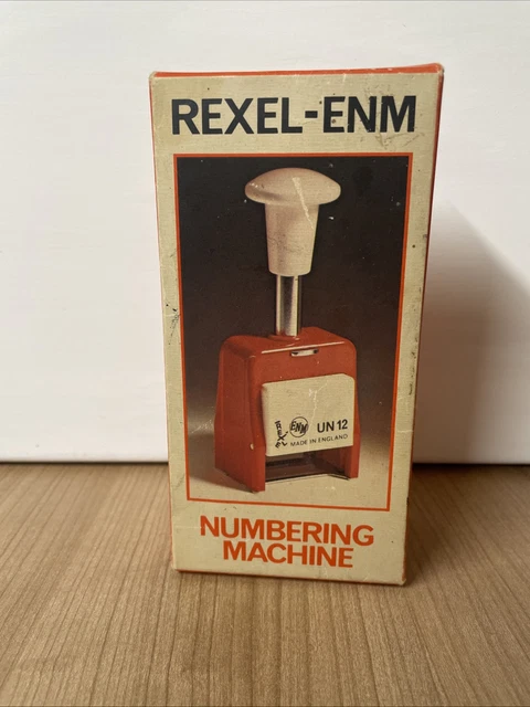 VINTAGE 1970S REXEL-ENM UN12 Stamp Numbering Machine Made In Gt Britain ...