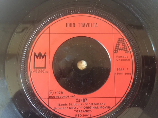 JOHN TRAVOLTA SANDY 1978 Chanson Du Milieu 7" 45 Posp 6 EUR 2,83 ...