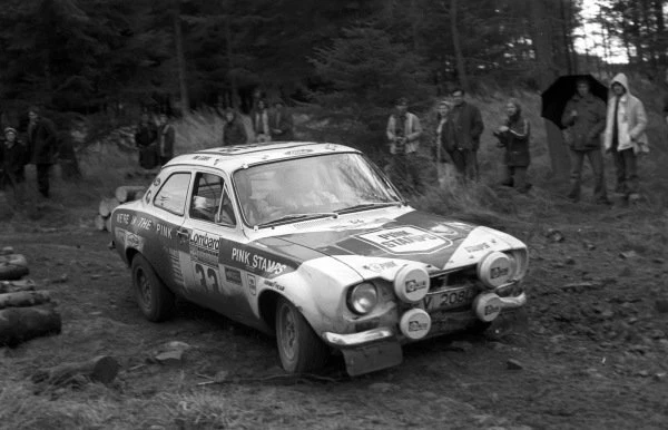 NIGEL ROCKEY & Derek Tucker, Ford Escort RS1600 WRC RAC Rally 1975 Old ...