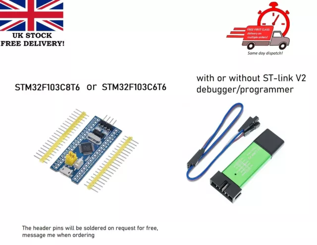 STM32F103C8T6 OR STM32F103C6T6 with or without ST-link V2 Debugger £6. ...
