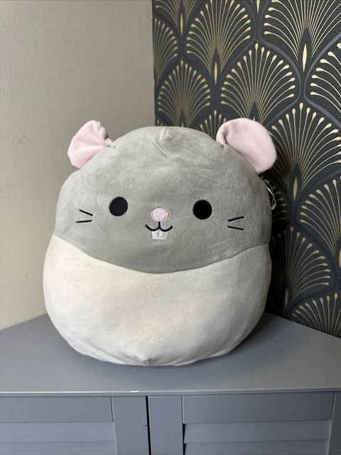 SQUISHMALLOWS 12& RUSTY Rat Grey White And Pink Soft Toy Plush Cuddly £ ...