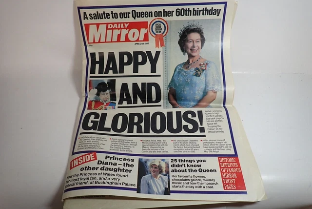 DAILY MIRROR, QUEEN Elizabeth 2nd, 60th Birthday souvenir issue, April ...