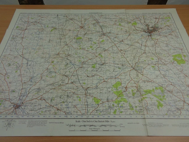 WW2 WAR OFFICE map entitled "NORTHAMPTON" (Army HQ Map) £12.50 ...