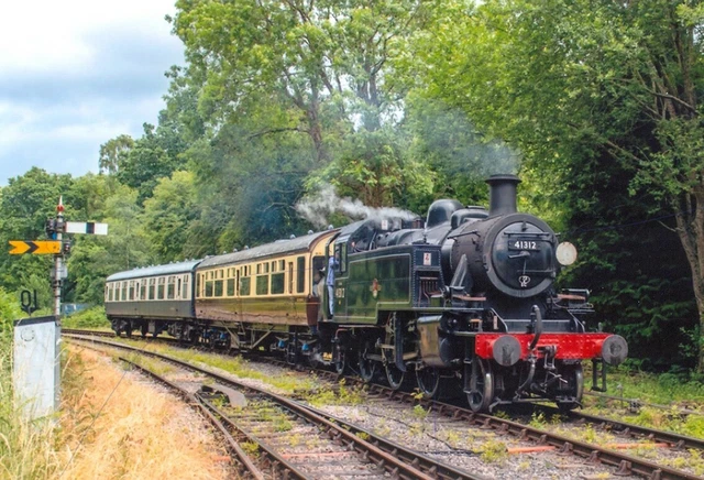 LMS STEAM LOCO Photo Photograph Railway Train Picture Ivatt 2Mt 41312 ...
