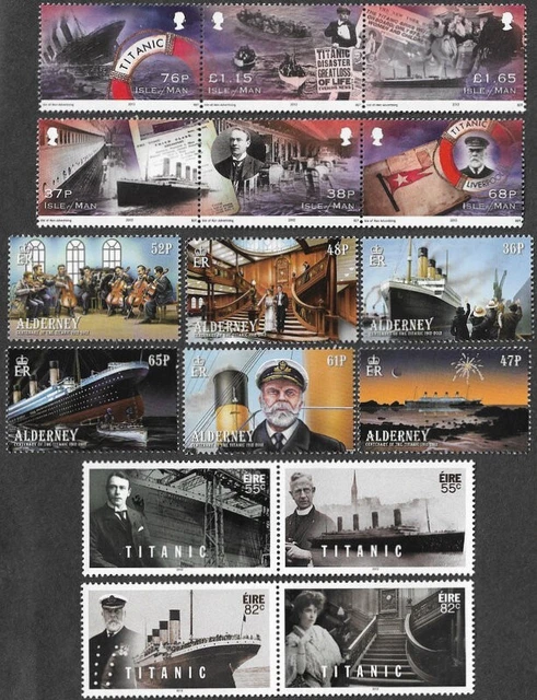 THE TITANIC-SHIPS-DISASTER- COLLECTION mnh-3 sets-White Star line £22. ...