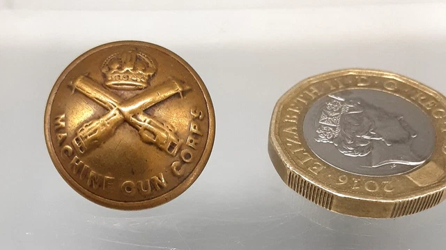 WW1 MACHINE GUN Corps Brass Military Uniform Button - Armfield -19mm £5 ...
