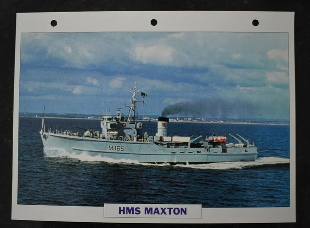 ATLAS NAVAL SHIP HMS Maxton (GB) 1956 Coastal Minesweeper Photo Print ...