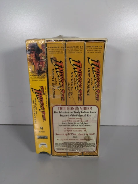 “THE ADVENTURES OF Indiana Jones” VHS Widescreen Edition Trilogy Box ...