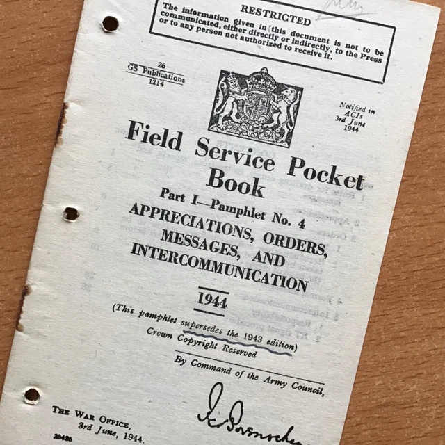 ORIGINAL WW2 BRITISH ARMY FSPB PAMPHLET No. 7, FIELD ENGINEERING, 1944 ...