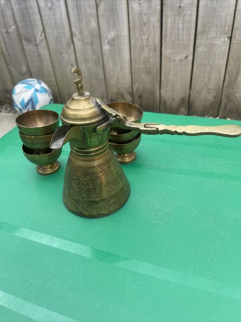 SMALL BRASS DALLAH Coffee Pot Islamic Middle Eastern Turkish Arabic £15 ...