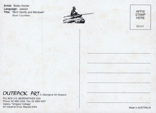 OUTBACK ABORIGINAL ART by Bolda Hunter Mimi Spirits and Mardawk ...