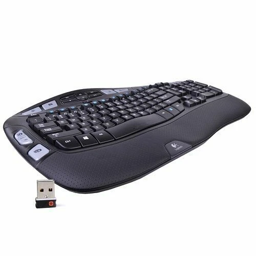 LOGITECH K350 ERGONOMIC Full-size Wireless Keyboard Black - 920-001996 ...