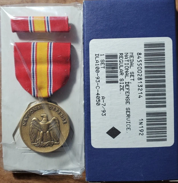 NATIONAL DEFENSE SERVICE Medal & Ribbon Set Military Gi Issue £14.90 ...