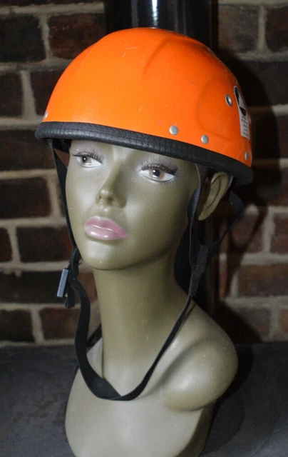 VINTAGE VIKING FIBRE-GLASS Climbing Helmet Hat Head Protection Orange ...