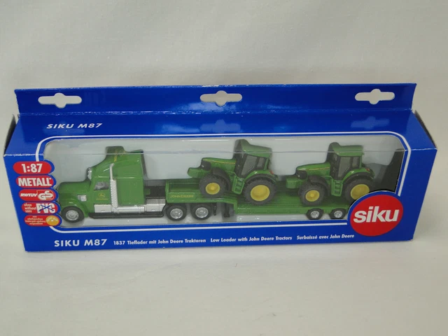 SIKU 1837 TIEFLADER mit John Deere Traktoren 1:87 Neu OVP EUR 26,39 ...