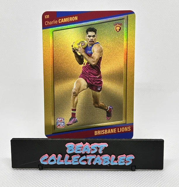 2024 AFL TEAMCOACH Brisbane Gold Card Charlie Cameron 131 $5.00 ...