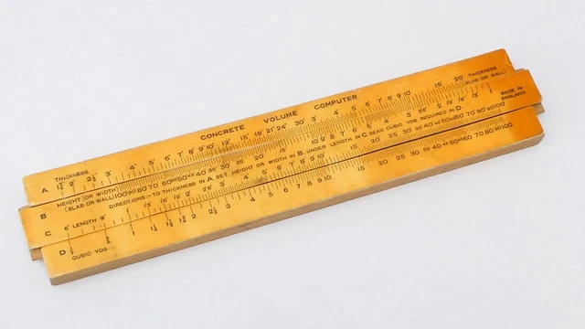 CONCRETE VOLUME COMPUTER Slide Rule RMC Ready Mixed Concrete ...
