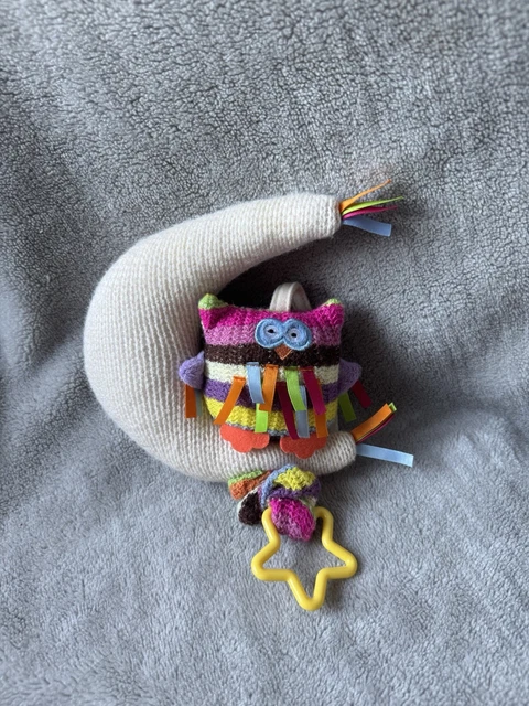 RETIRED LITTLE JELLYCAT Hoot Owl Musical Pull Star Hanging Moon Soft ...