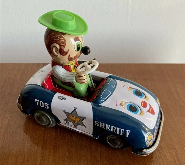 AUTOMOBILINA POLICE SHERIFF 705 - Made In Japan - Tin Friction Car Toy ...