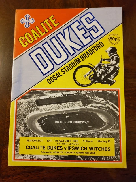 BRADFORD SPEEDWAY PROGRAMME 1986 DUKES v IPSWICH WITCHES. 11th OCTOBER ...