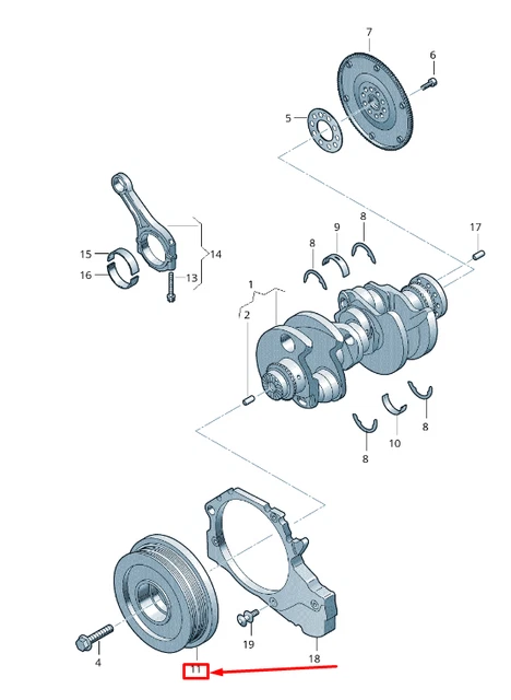 AUDI A6 C8 Engine V-Belt Pulley With Vibration Damper 059105251ED NEW ...