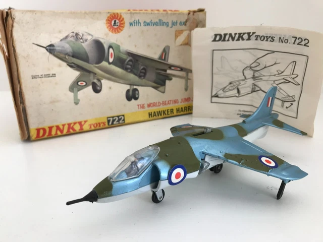 DINKY TOYS DIECAST 722 Raf Harrier Jump Jet Fighter Aircraft ...