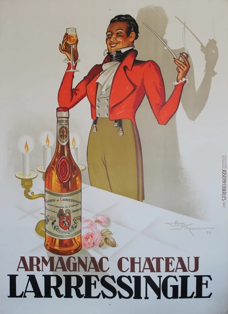 &ARMAGNAC CHATEAU LARRESSINGLE& Affiche originale entoilée Litho Henri ...