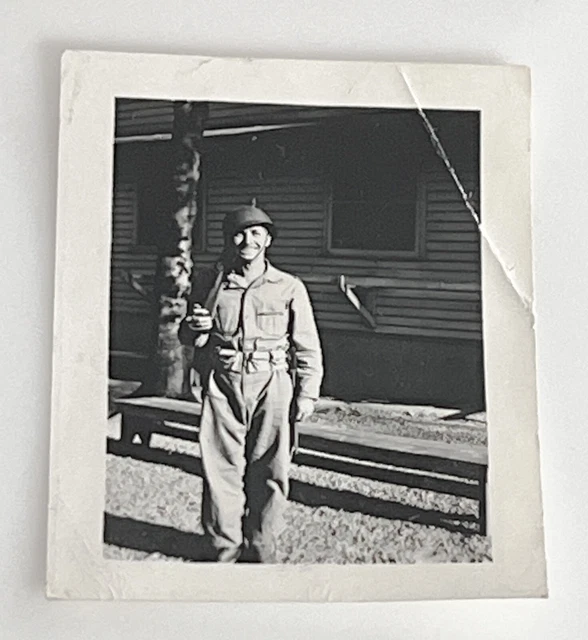 WW2 PHOTO U.S. Army Captain Harold Helvenston M1 Helmet Rifle Over ...