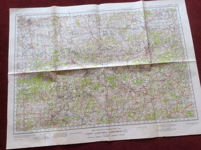 WW2 WAR OFFICE 1941 Military Map Tunbridge Wells, Kent - Home Guard ...
