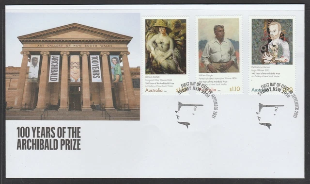 AUSTRALIA 2021 - ARCHIBALD Prize Centenary design set of 3 x $1.10 VFU ...