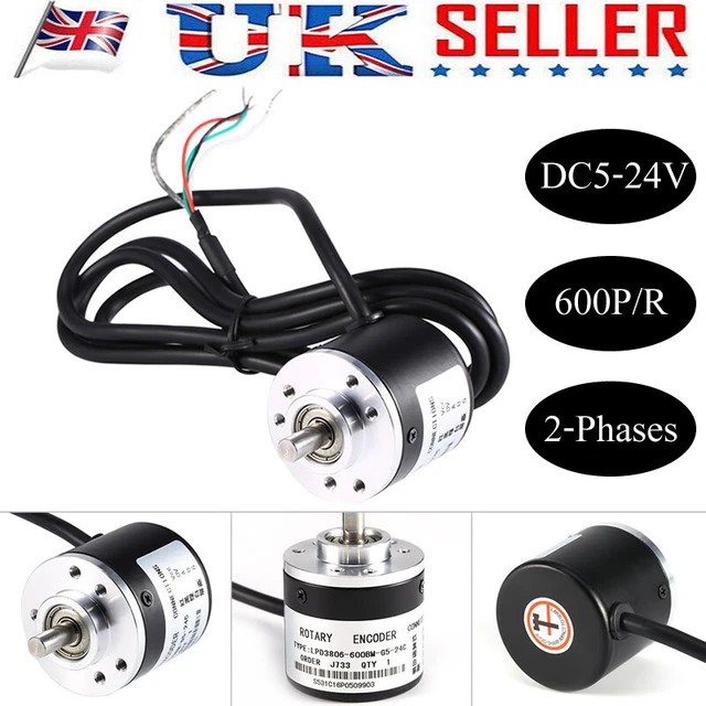 600P/R PHOTOELECTRIC INCREMENTAL Rotary Encoder 5V-24V AB 2-Phases ...