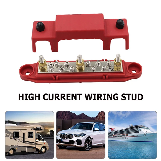 BUS BAR TERMINAL Power Distribution Block DC 48V M6 Studs for RV Car ...